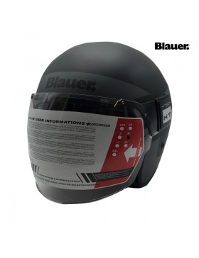Motorcycle helmet jet fiber glass Blauer Pod Stripes black/titanium ...