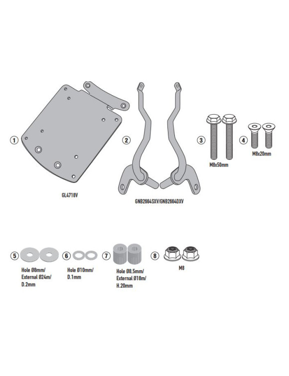 GIVI SR6117 Luggage Rack Kit Monokey-MonoLock Kymco DTX 360 Counter