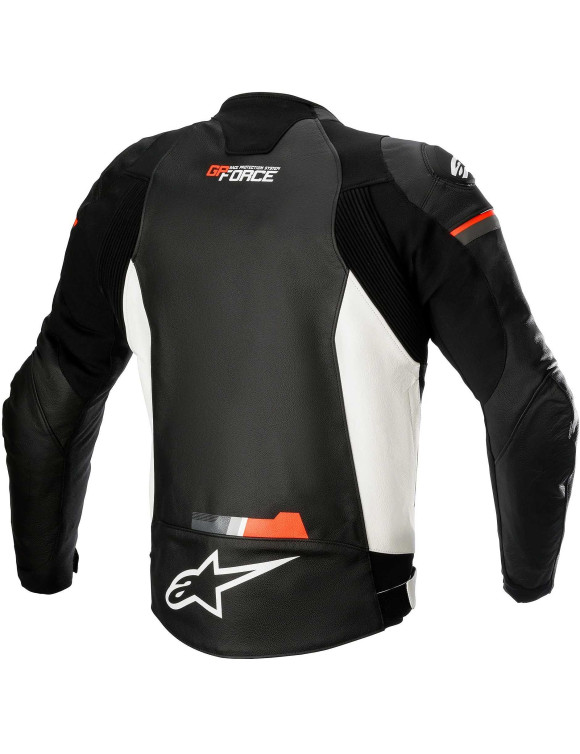 Alpinestars GP Force Leather Motorcycle Jacket - Black/White/Fluo Red ...