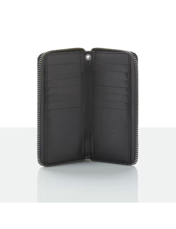 Triumph Long Zip Black Leather Wallet MACA25004