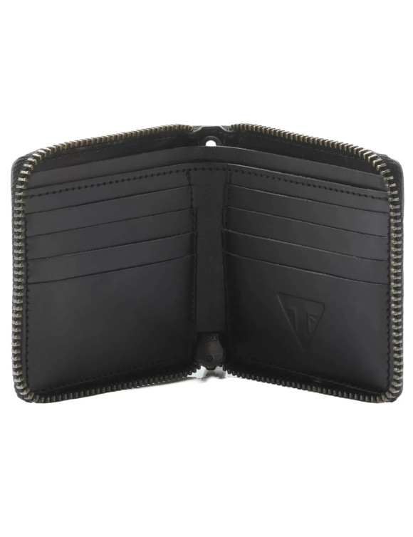 Triumph Square Zip Black Leather Wallet MACA25003