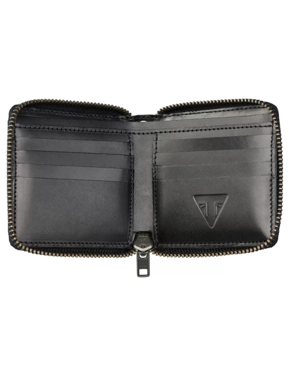 Triumph Square Zip Black Leather Wallet MACA25003