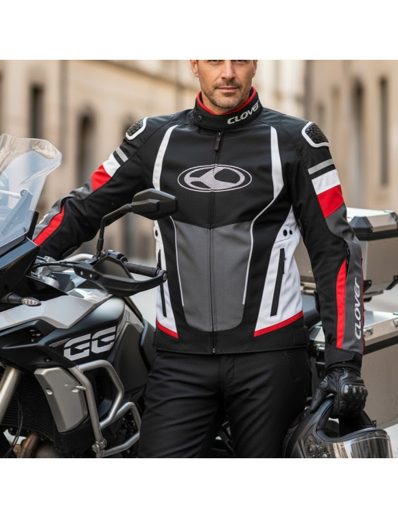 Clover Airblade-5 Men's Summer Motorcycle Jacket Red/White 17019-B/R
