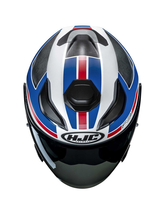 Casco Moto Jet HJC F31 Ceron MC21SF Black/White/Blue Opaco