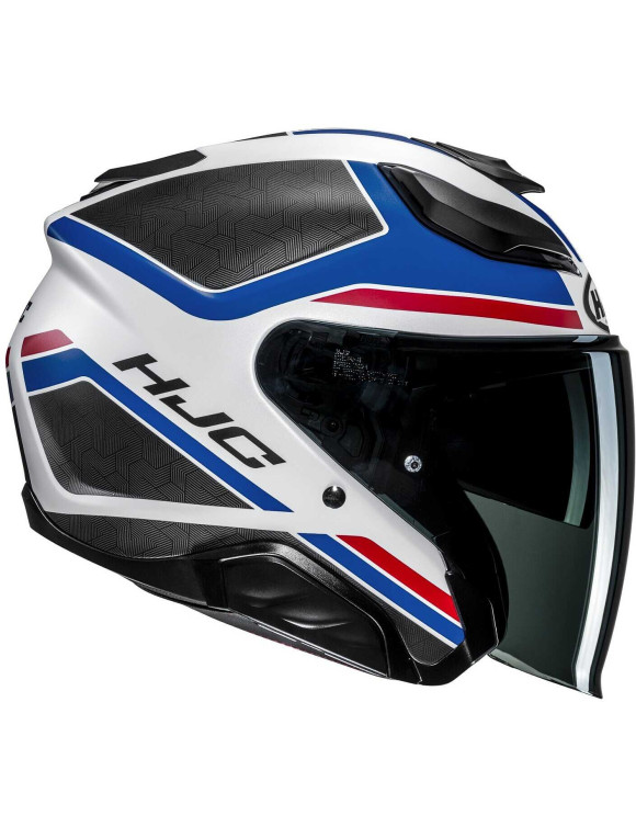 Casco Moto Jet HJC F31 Ceron MC21SF Black/White/Blue Opaco