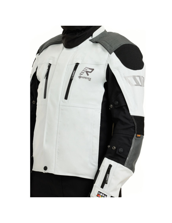 Giacca Moto da Uomo Touring Rukka Flexo-R Light Grey/Black